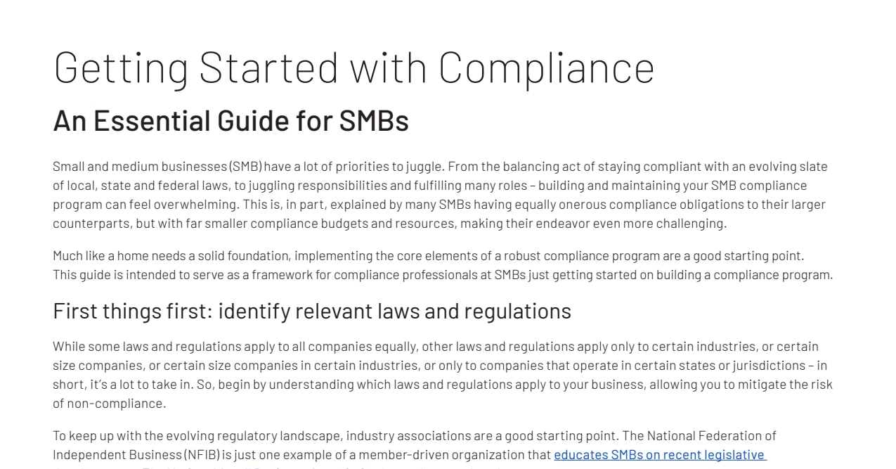 Getting Started with Compliance: An Essential Guide for SMBs | NAVEX
