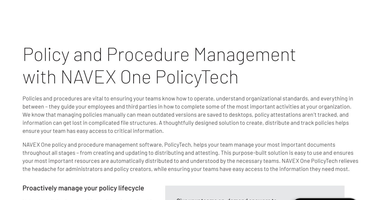 Policy & Procedure Management with NAVEX One PolicyTech | NAVEX