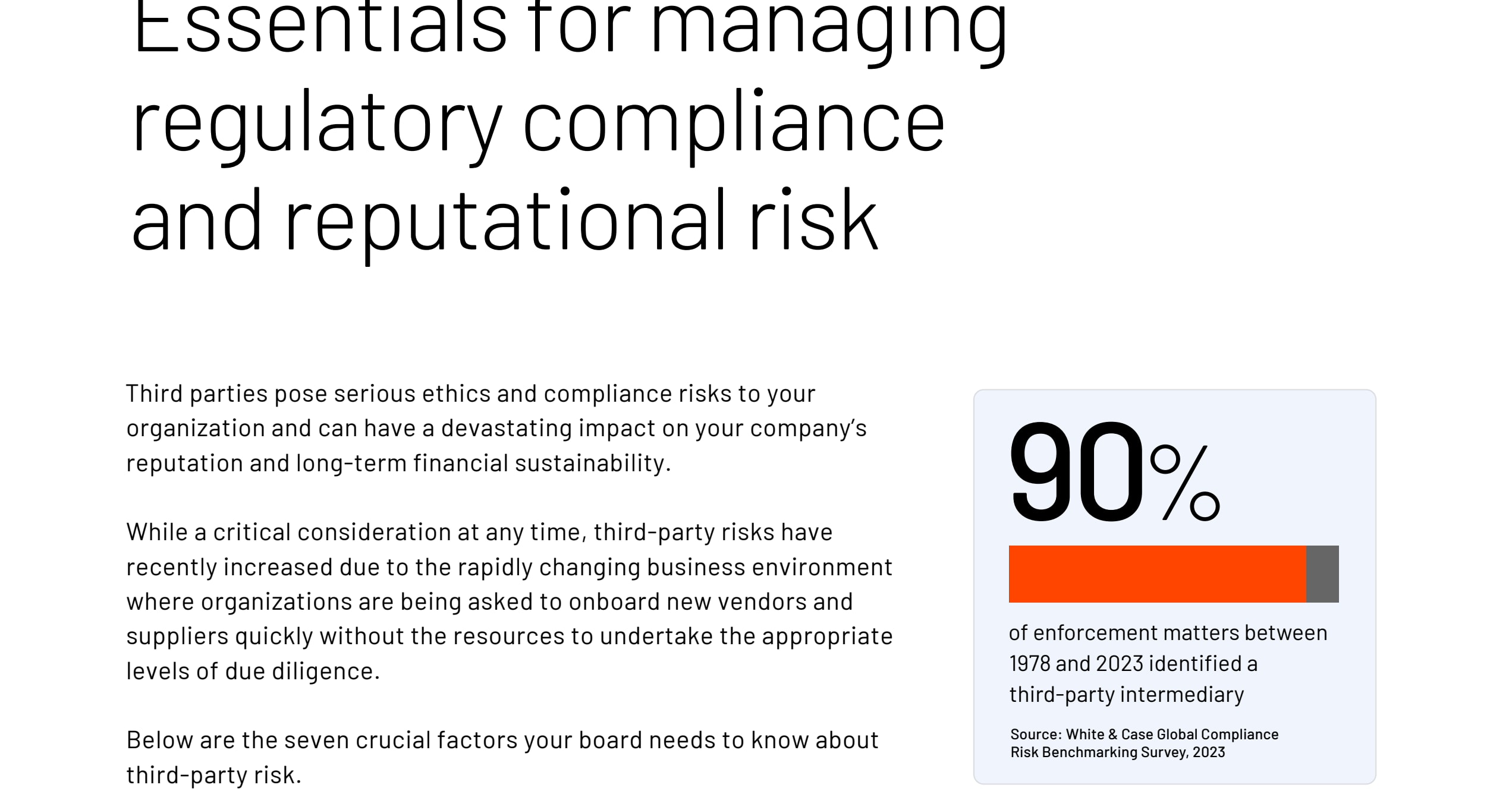 Essentials for managing regulatory compliance and reputational risk ...