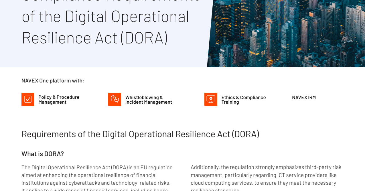 Understanding Compliance Requirements for the Digital Operational ...