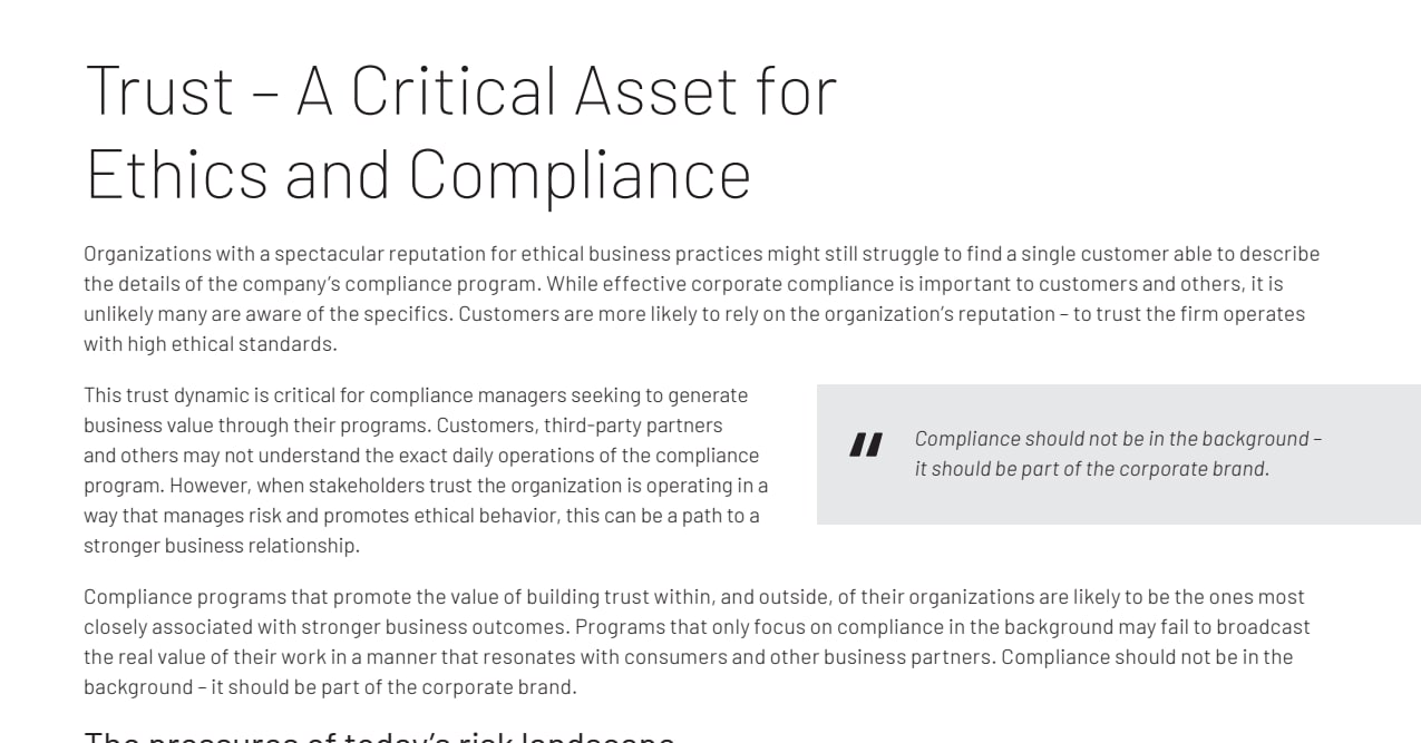 Trust – A Critical Asset for Ethics and Compliance | NAVEX