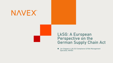 LkSG: A European Perspective on the German Supply Chain Act Webinar | NAVEX